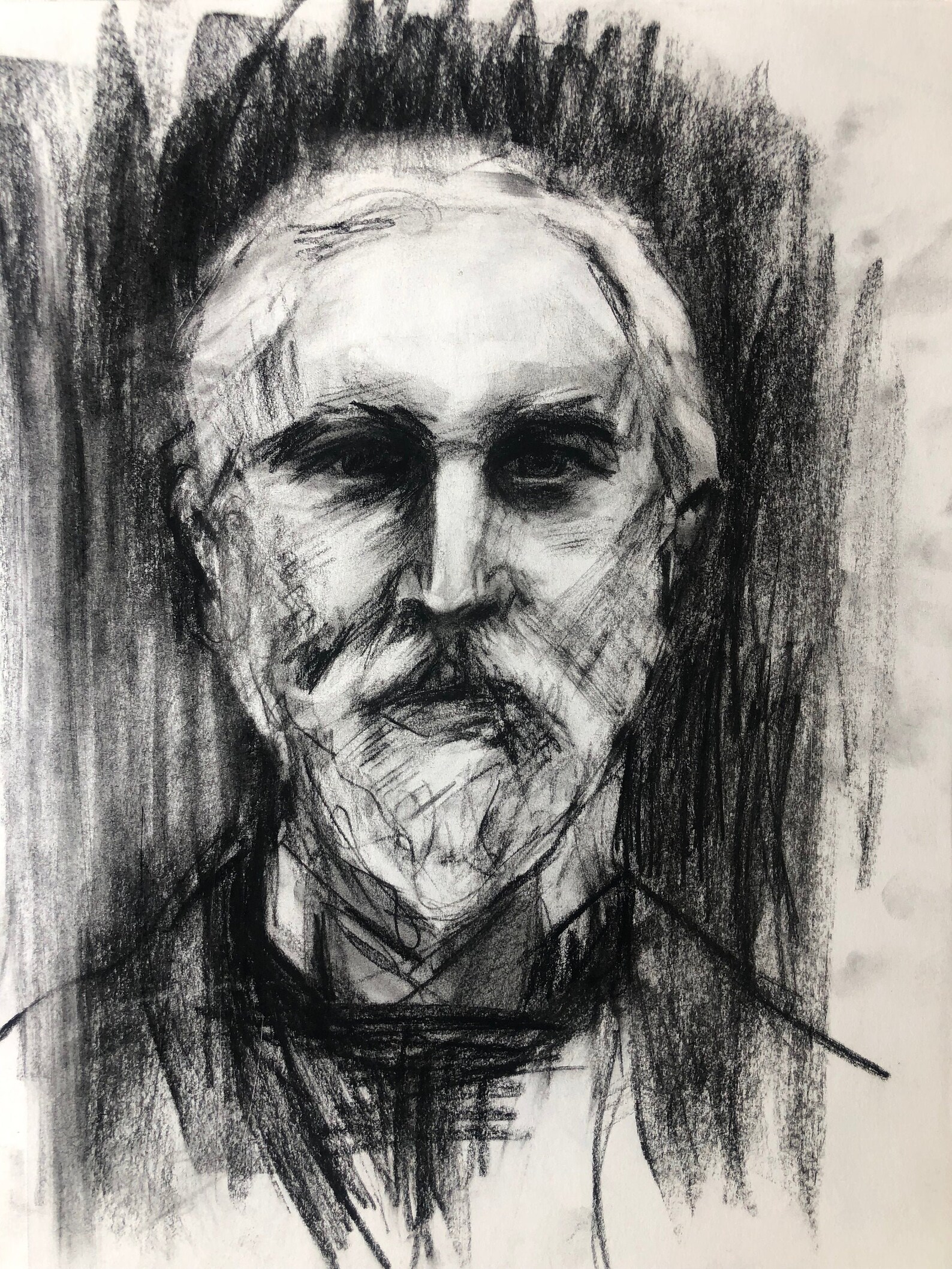 Charcoal Portrait John Singer Sergent Copy 9x12 in Original Drawing ...