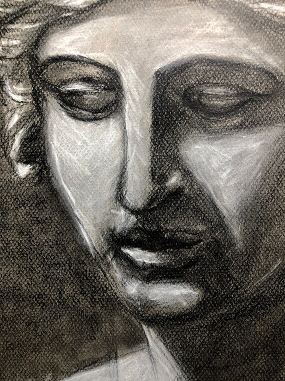 Roman Statue Face Drawing