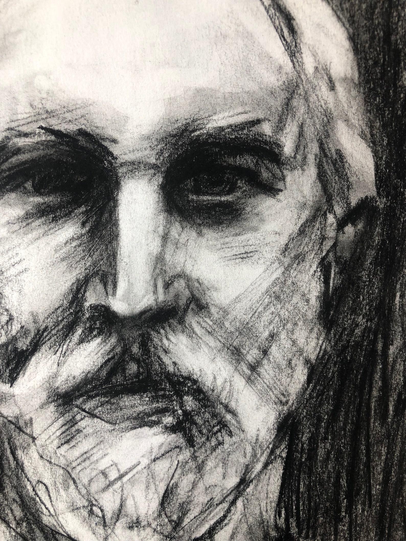 Charcoal Portrait John Singer Sergent Copy 9x12 in Original Drawing ...
