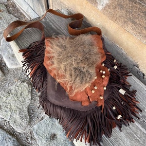 Fringed Leather Purse, Bison Purse, Buffalo Bag, Elk Hide Purse ...