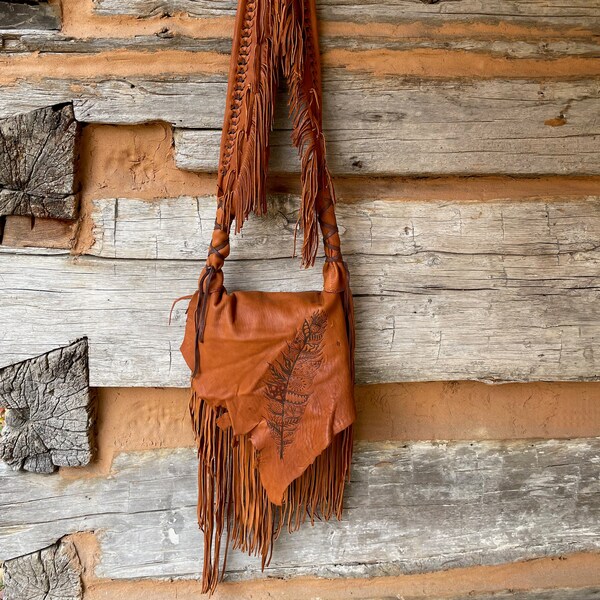 Leather Fringe Bag - Etsy