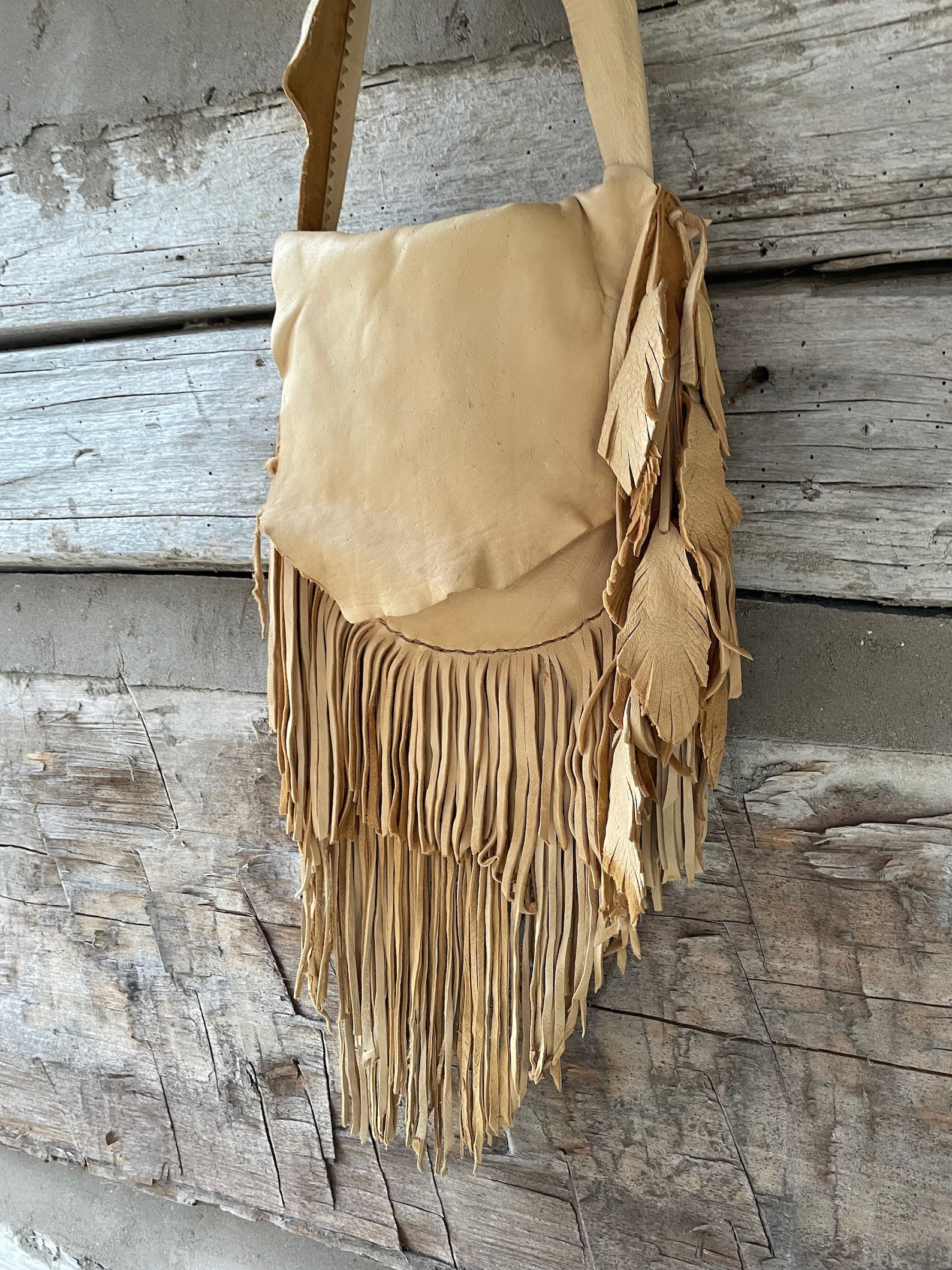 Deerskin Purse, Fringed Purse, Leather Feather Purse, Native American ...