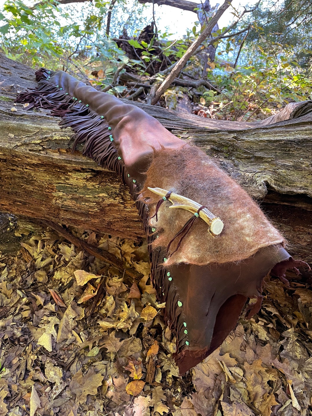 Leather Gun Case, Fringed Leather Gun Case, Native American Style Gun ...