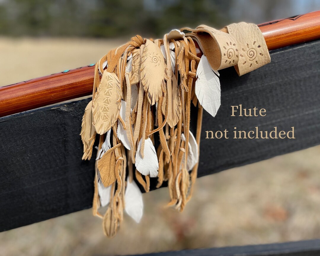 Journey Flute Ties Flute Wraps Baby Leather Feathers Native - Etsy