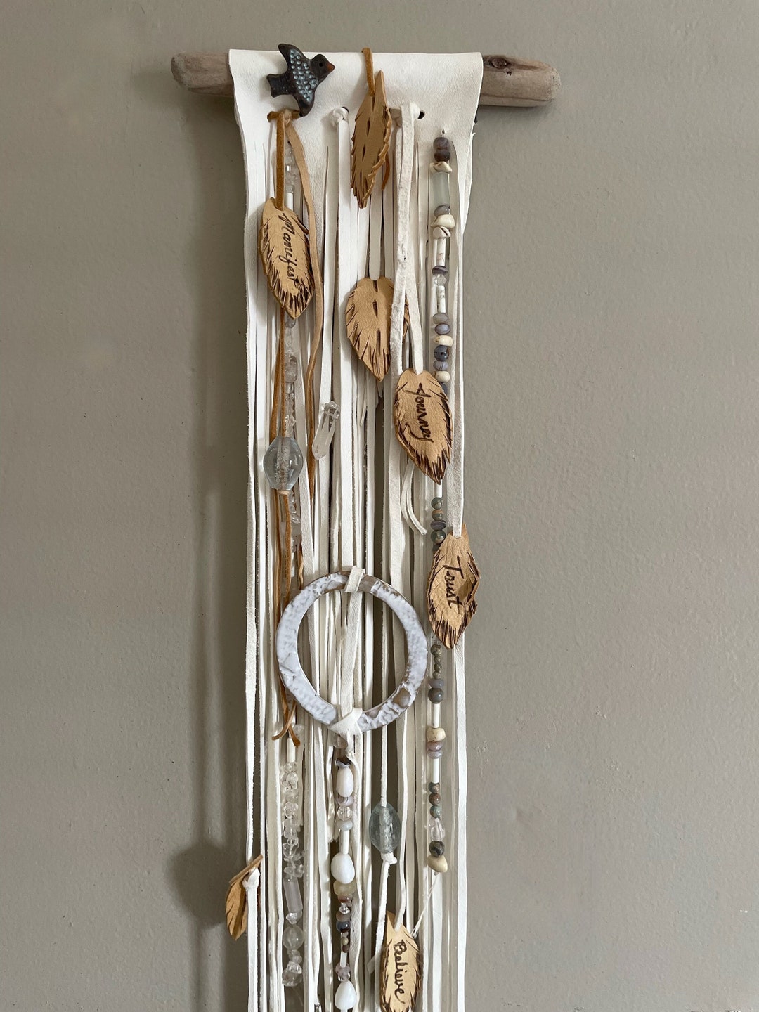 Manifest Wall Hanging, Leather Wall Hanging, Wall Art, Bohemian Wall ...