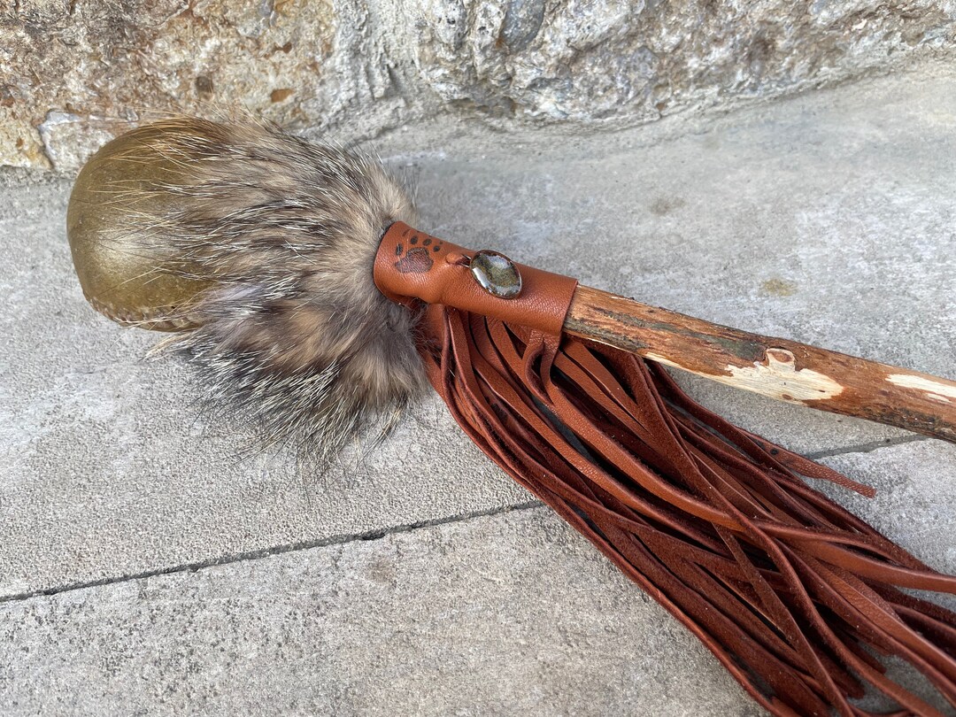 Bear and Coyote Rattle, Ritual Rattle, Shamanic Rattle, Ceremony Tool ...