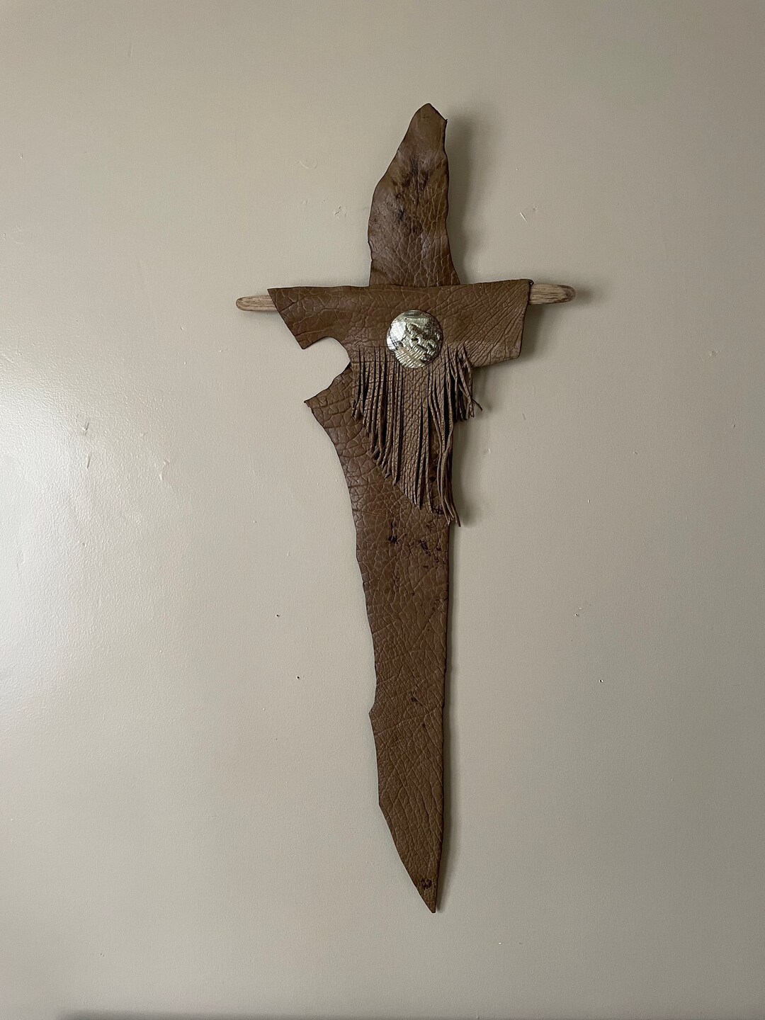 Buffalo Leather Wall Cross, Easter Wall Cross, Crucifixion and ...