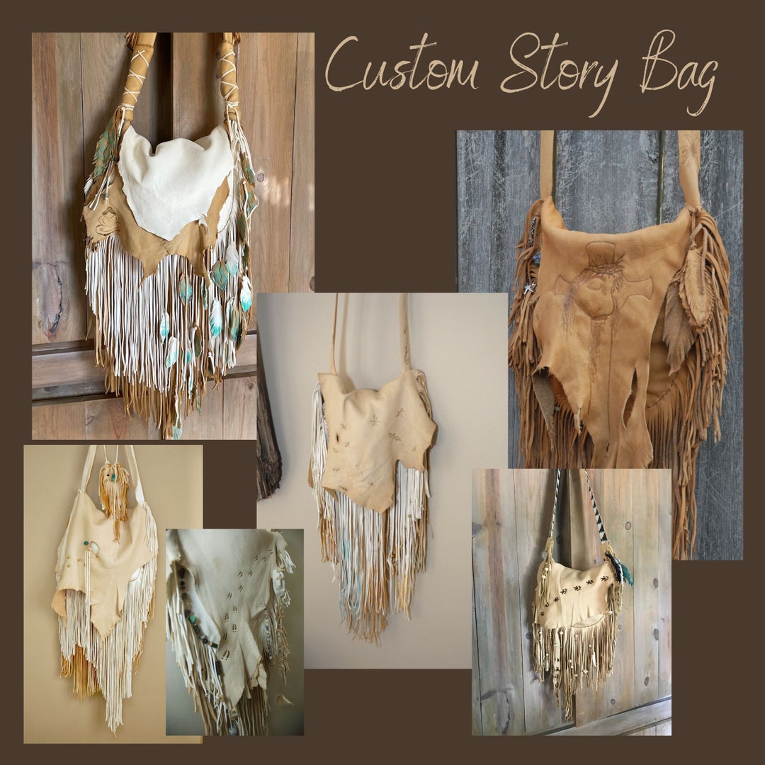 Story Bag, Custom Personalized Purse, Custom Leather Purse, Deerskin ...