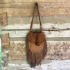 Fringed Leather Purse, Hair on Hide Purse, Boho Purse, Western Fringed ...