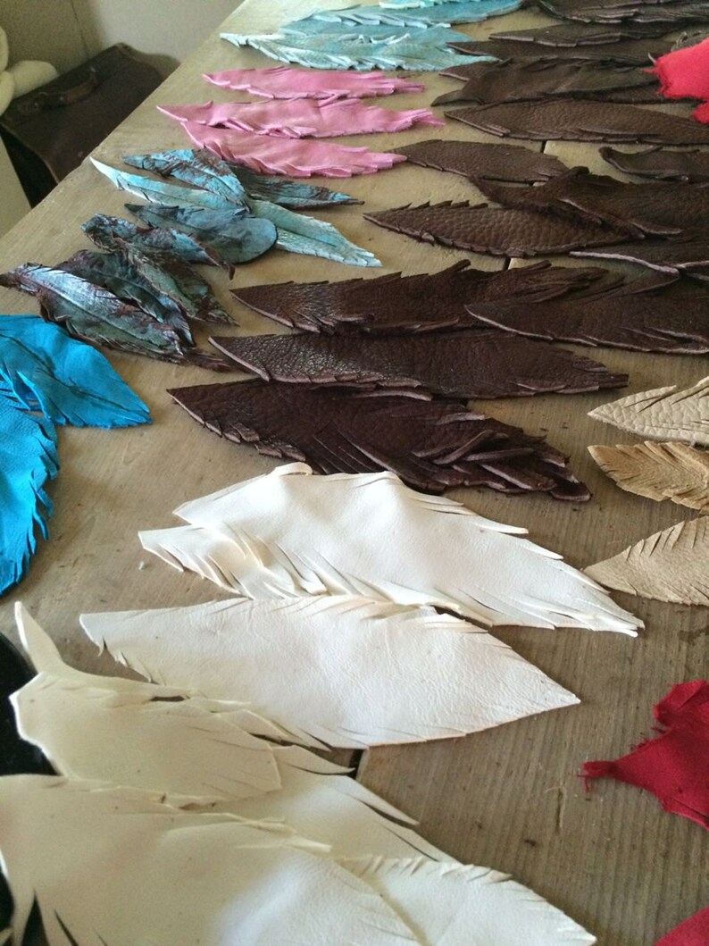 Leather Feathers Custom Leather Feathers Purse Feathers | Etsy