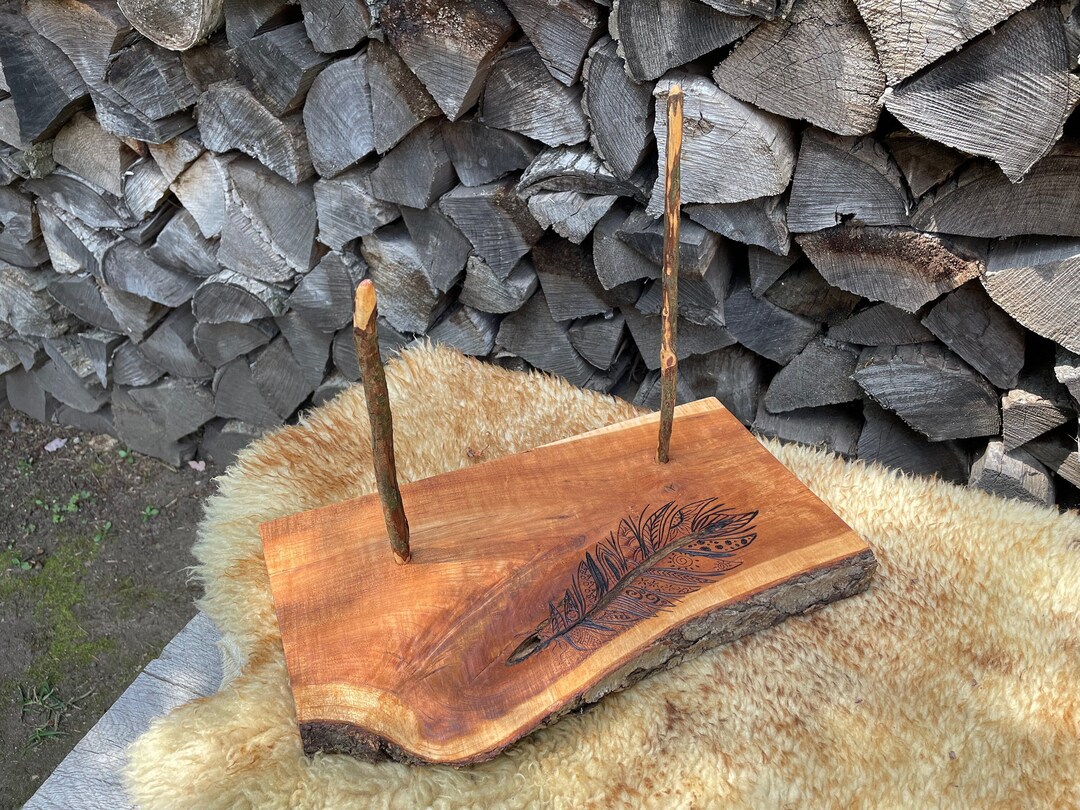 Native American Flute Stand, Native Flute Stand, Wood Flute Stand, Two ...