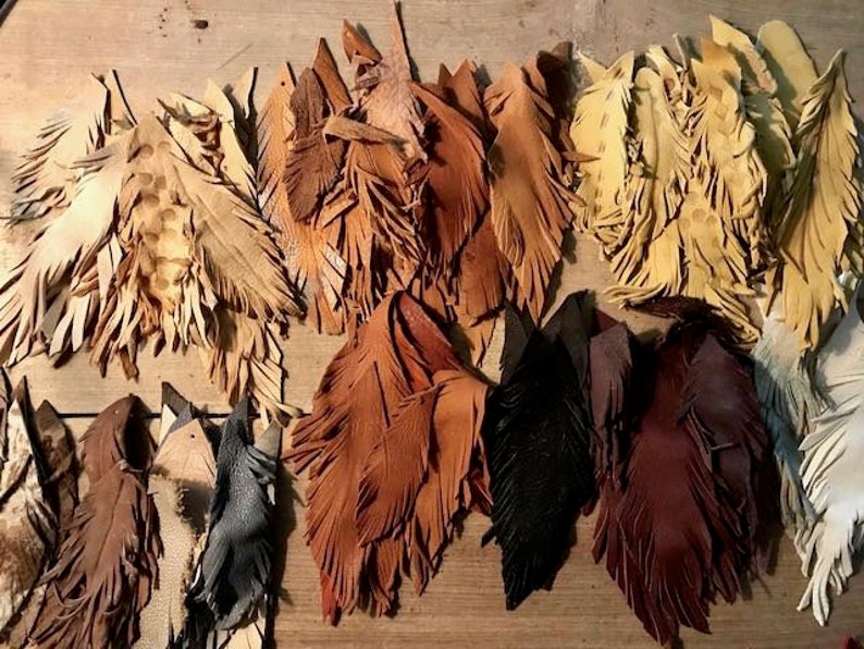 Leather Feathers Custom Leather Feathers Purse Feathers | Etsy
