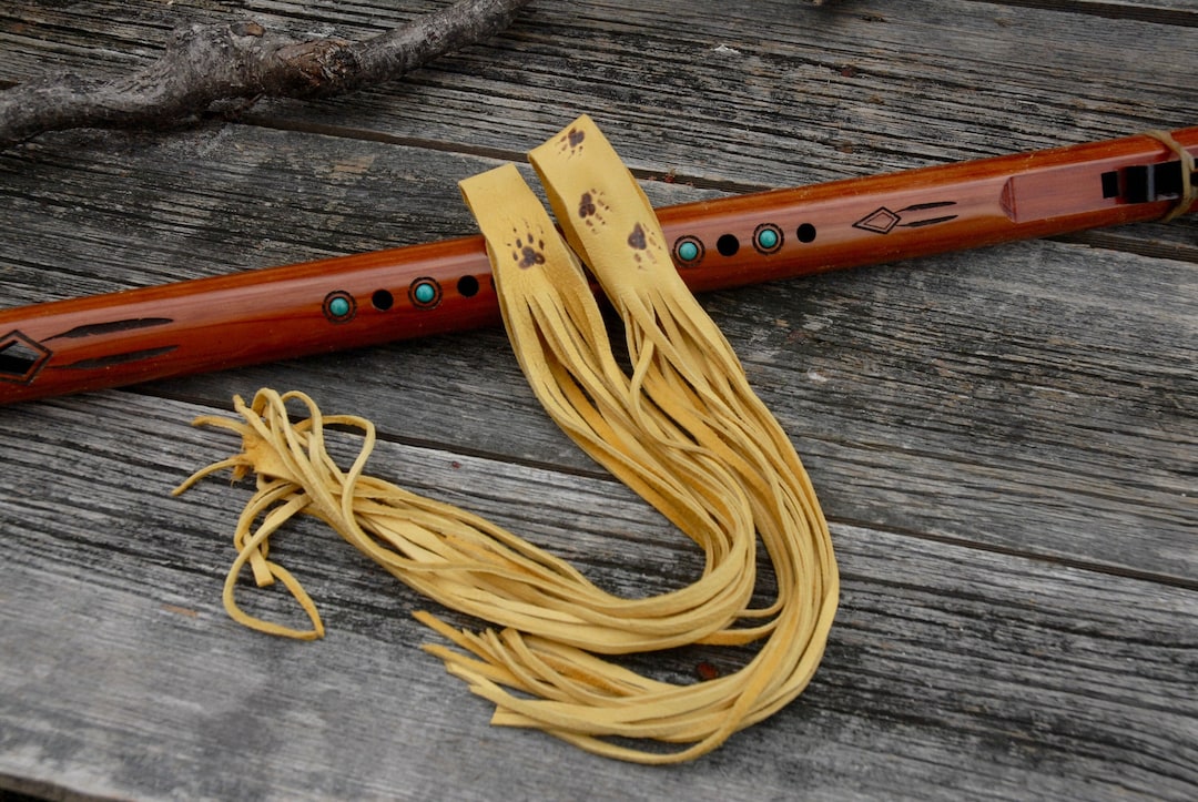 Bear Flute Ties, Native American Flute Accessory, Native Flute ...