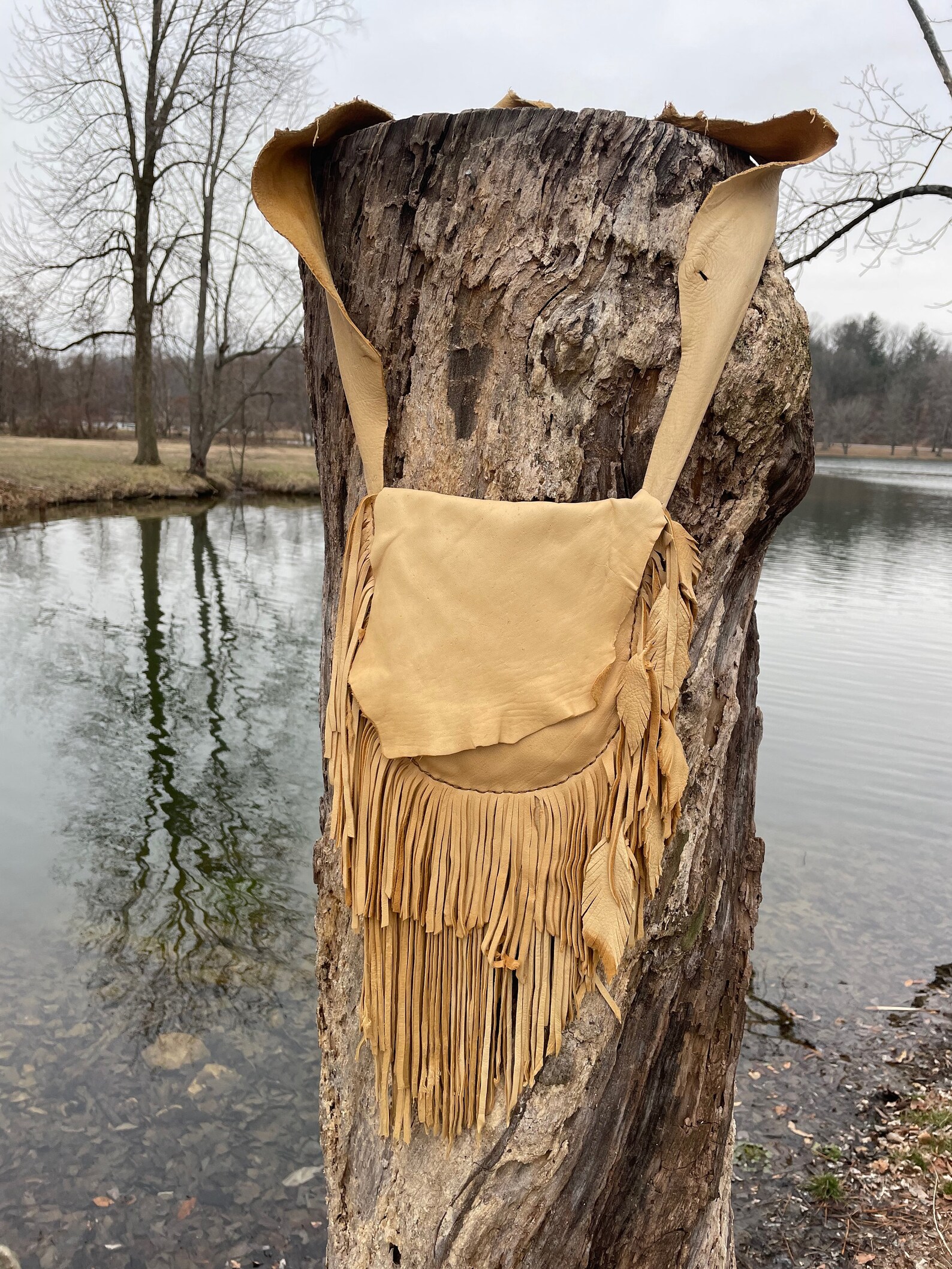 Deerskin Purse, Fringed Purse, Leather Feather Purse, Native American ...