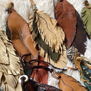 Leather Feathers, Custom Leather Feathers, Purse Feathers, Christmas ...