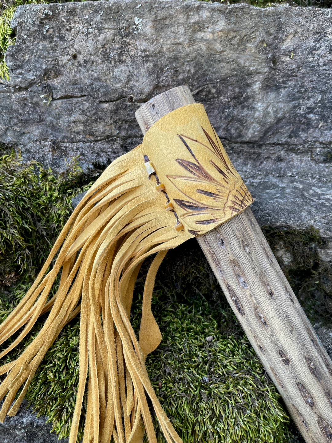 Tribal Rain Stick, Yellow Sunflower Rainstick, Rain Stick, Fringe Rain ...