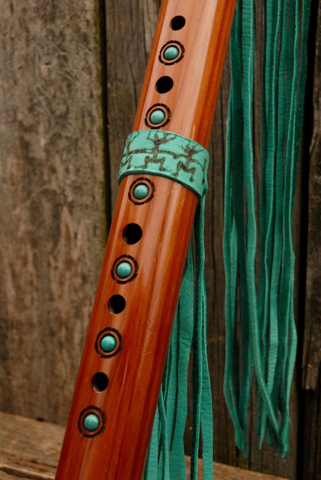 Turquoise Flute Ties, Native American Flute, Native Flute Accessory ...