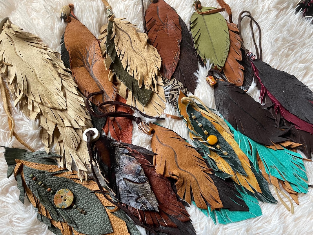 Leather Feathers, Custom Leather Feathers, Purse Feathers, Christmas ...