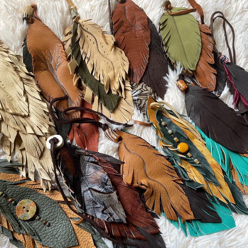 Feather Charm - Etsy