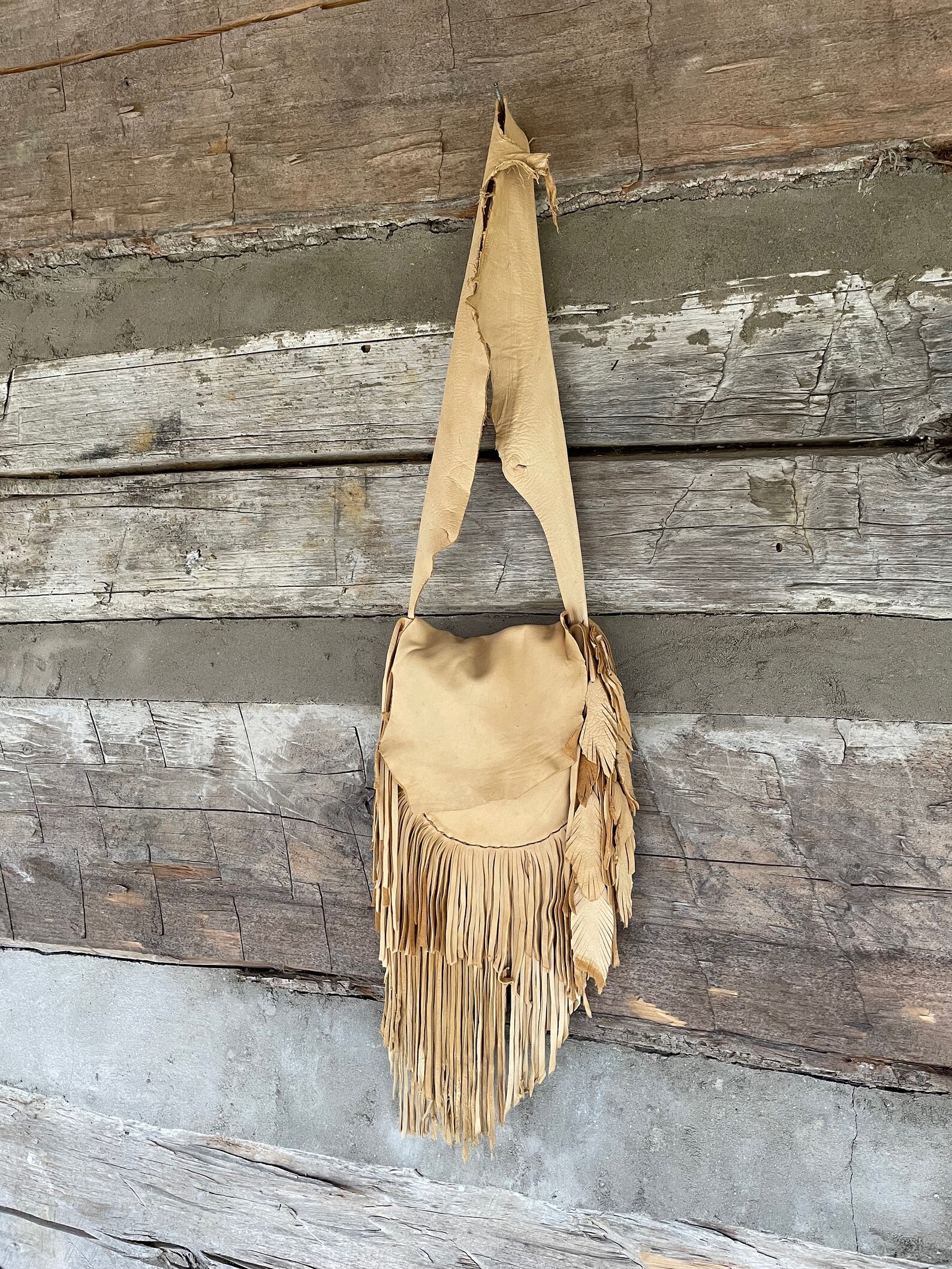 Deerskin Purse, Fringed Purse, Leather Feather Purse, Native American ...