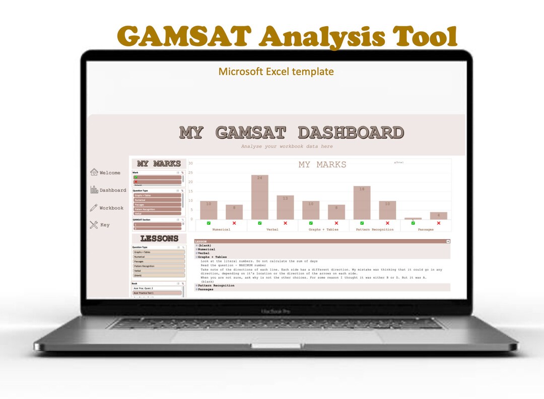GAMSAT Study Workbook and Analysis Tool - Etsy