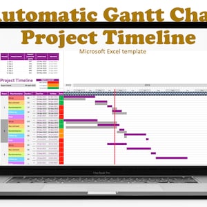 Gantt Chart automatic Project Timeline excel Template - Etsy