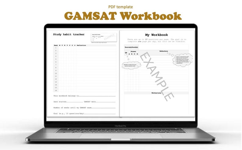 GAMSAT Workbook & Study Habit Tracker (DIGITAL) - Etsy