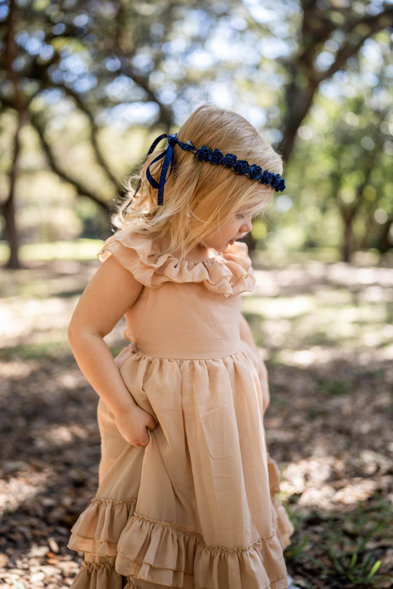 Handcrafted Navy Blue Flower Crown Small Wedding Bridal Hair - Etsy