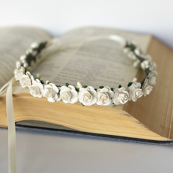Ivory Flower Crown - Etsy