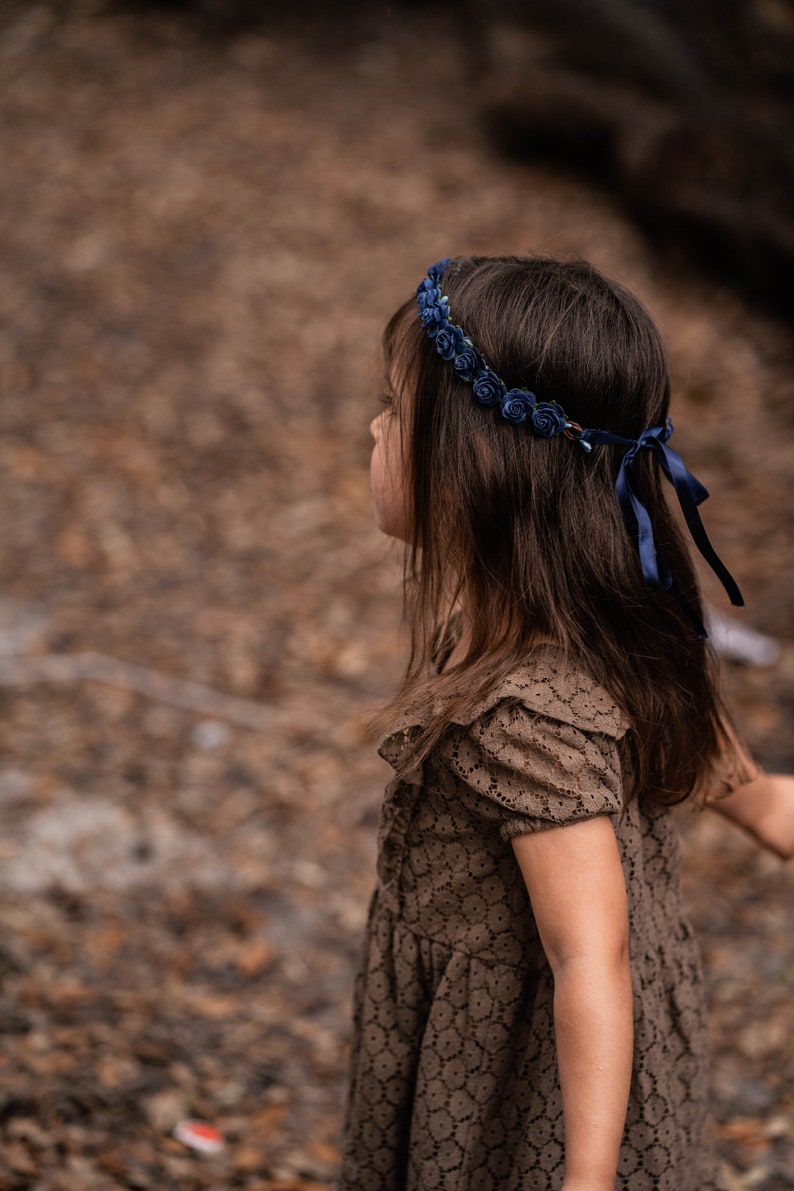 Handcrafted Navy Blue Flower Crown Small Wedding Bridal Hair - Etsy