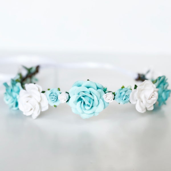 Aqua Flower Crown - Etsy