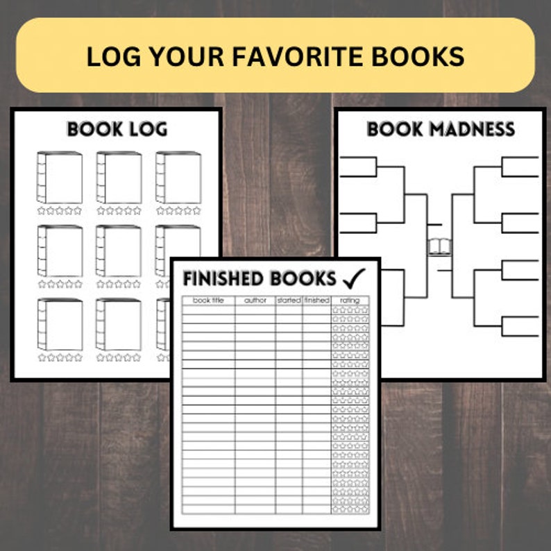 Reading Journal - Book Tracker - Reading Challenges - Bullet Journal ...