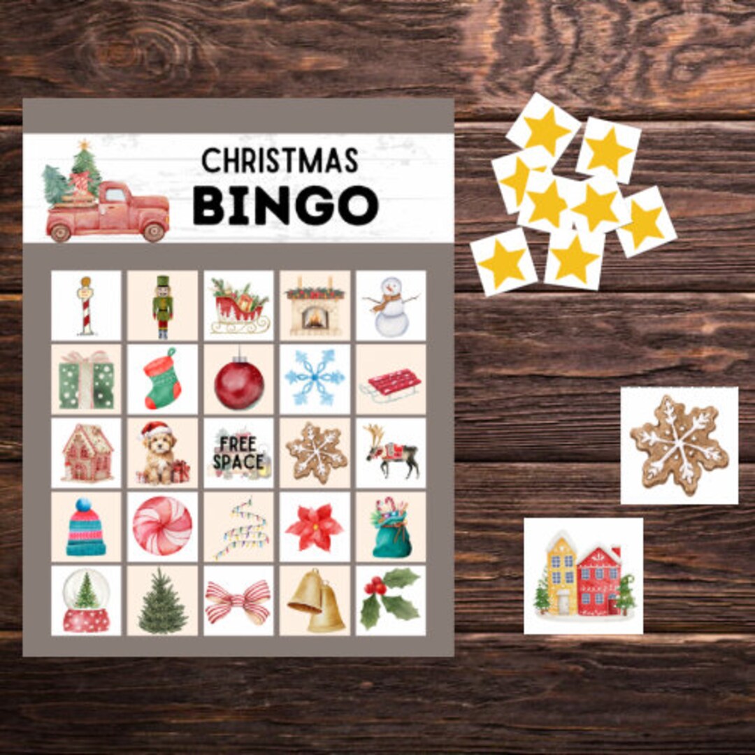 Christmas BINGO - 40 Holiday Calling Cards - Children’s Games ...
