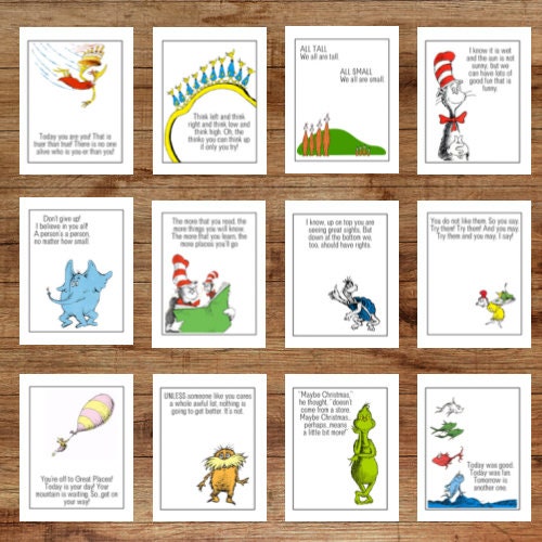 12 Dr. Seuss Posters Childrens Storybook Classroom - Etsy Australia