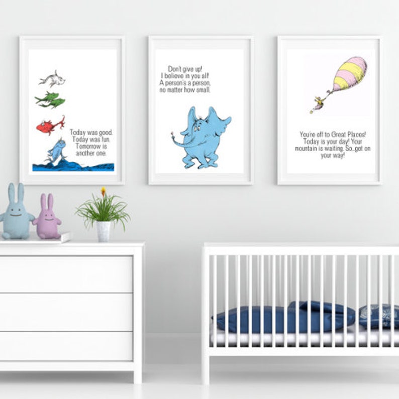 12 Dr. Seuss Posters - Children’s Storybook Classroom - Library Decor ...