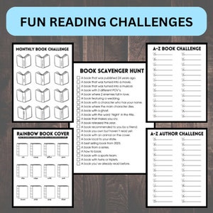Reading Journal - Book Tracker - Reading Challenges - Bullet Journal ...