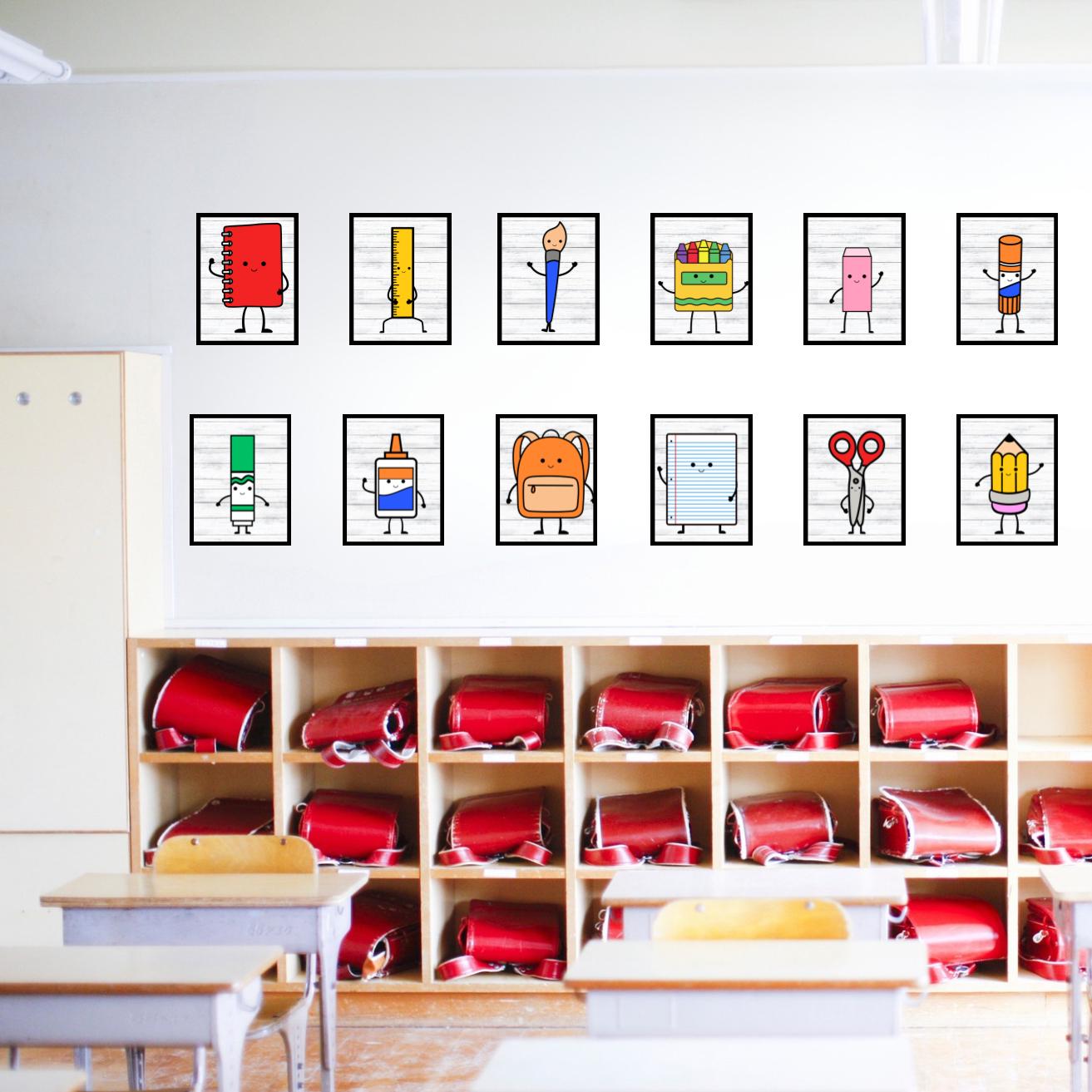 School Supply Characters - Posters - Bulletin Board - Elementary ...