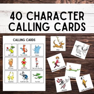 Dr. Seuss BINGO - 40 Dr. Seuss Characters - Read Across America ...