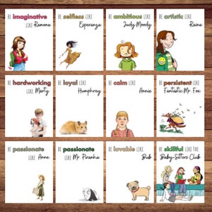 Digital Character Affirmations - 40 Book Characters - Elementary ...