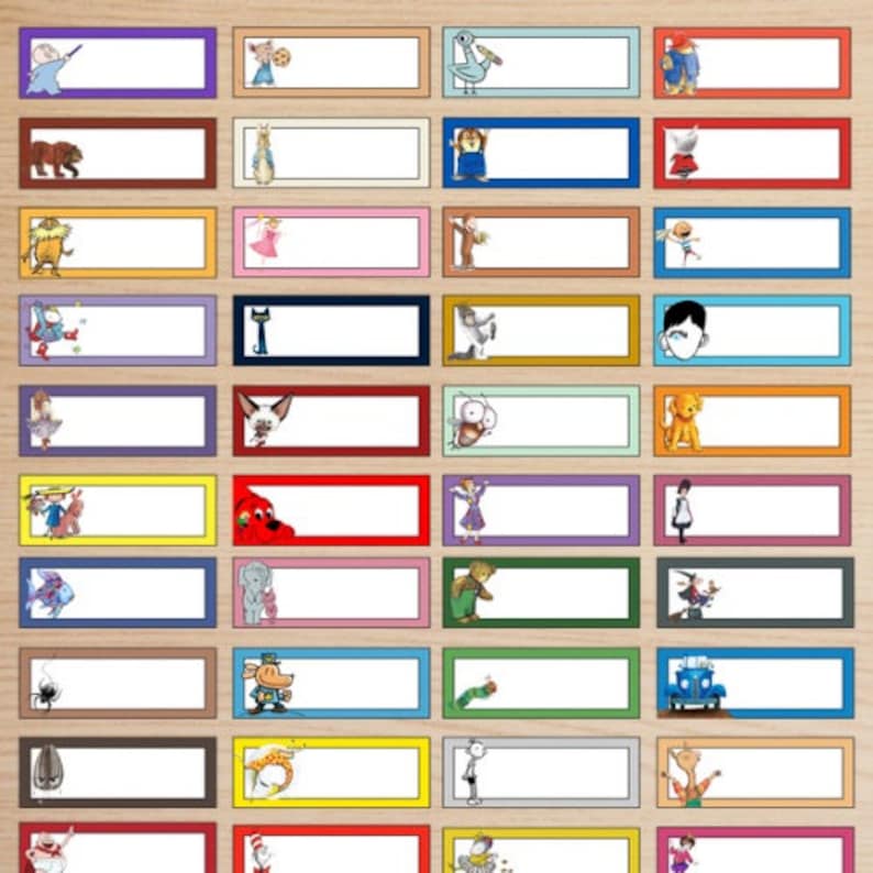 Digital Character Desk Name Tags - 40 Book Characters - Children’s ...