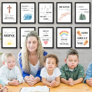 10 Children’s Bible Verse Posters - Watercolor Scripture - Sunday ...