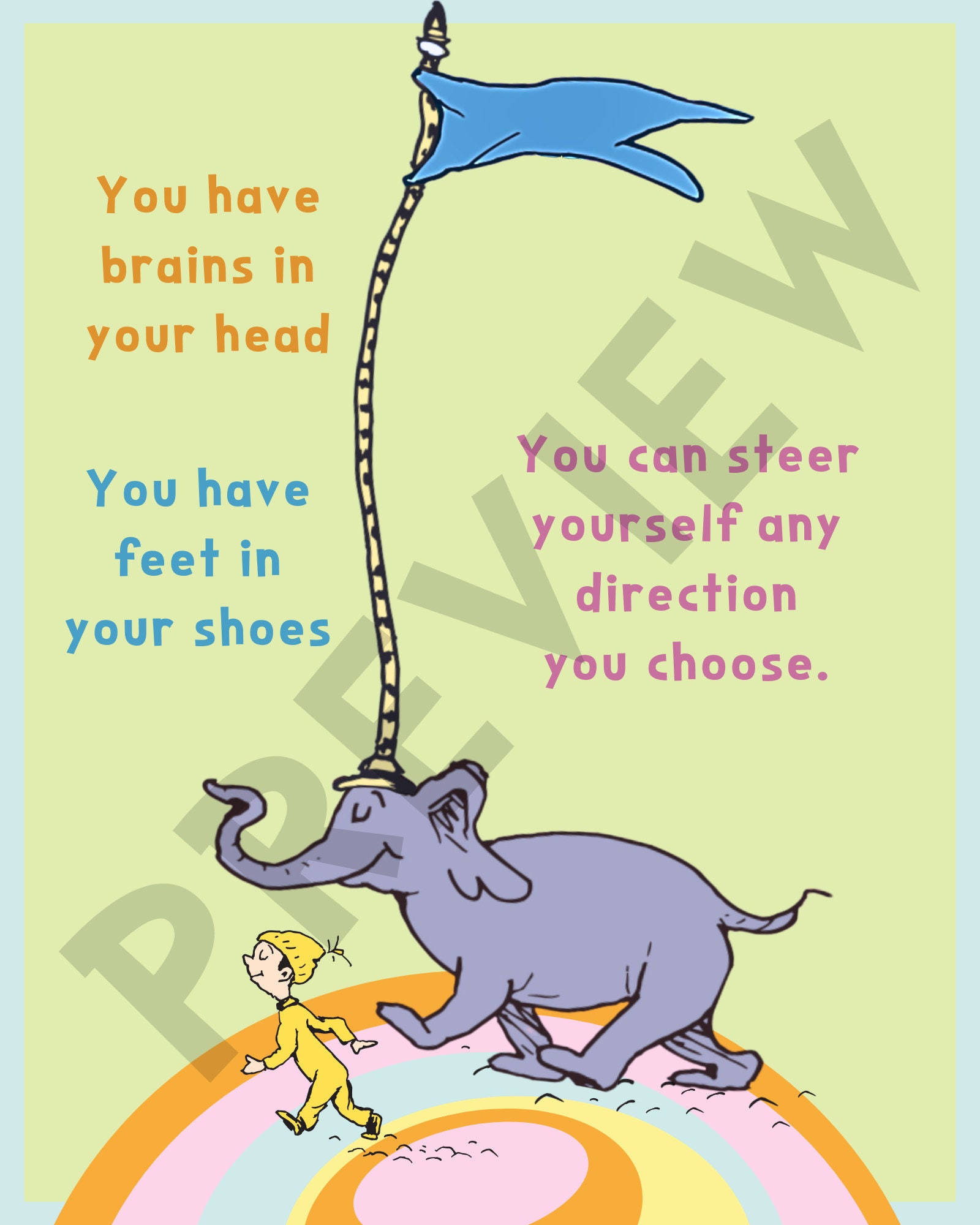 Dr. Seuss Poster Childrens Storybook Classroom Library Decor Playroom ...