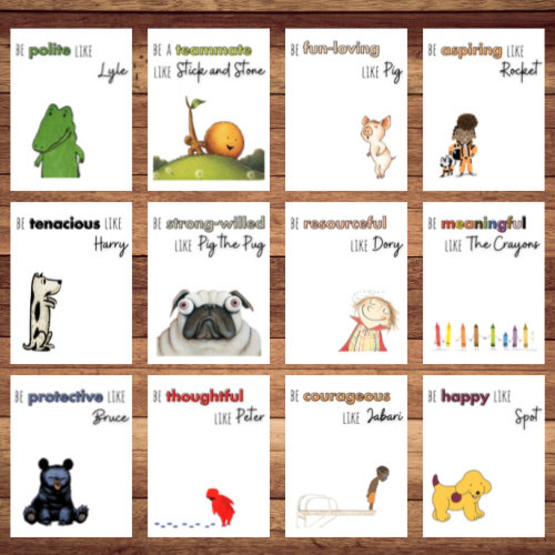 SET 2 Digital Character Affirmations - 40 Book Characters - Children’s ...