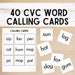 CVC 3 Letter Word Reading BINGO - 40 Words - Reading Games - Language ...