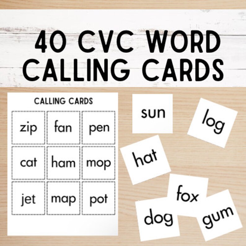 CVC 3 Letter Word Reading BINGO - 40 Words - Reading Games - Language ...