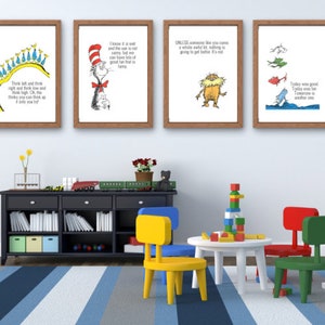 12 Dr. Seuss Posters - Children’s Storybook Classroom - Library Decor ...