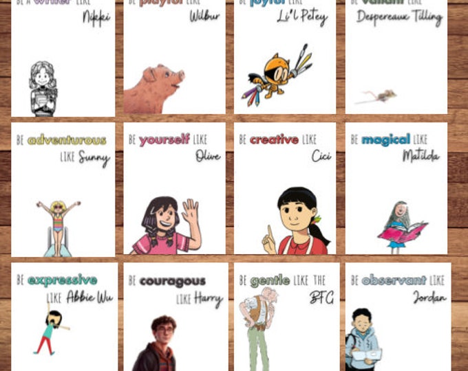 Digital Character Affirmations - 40 Book Characters - Children’s ...