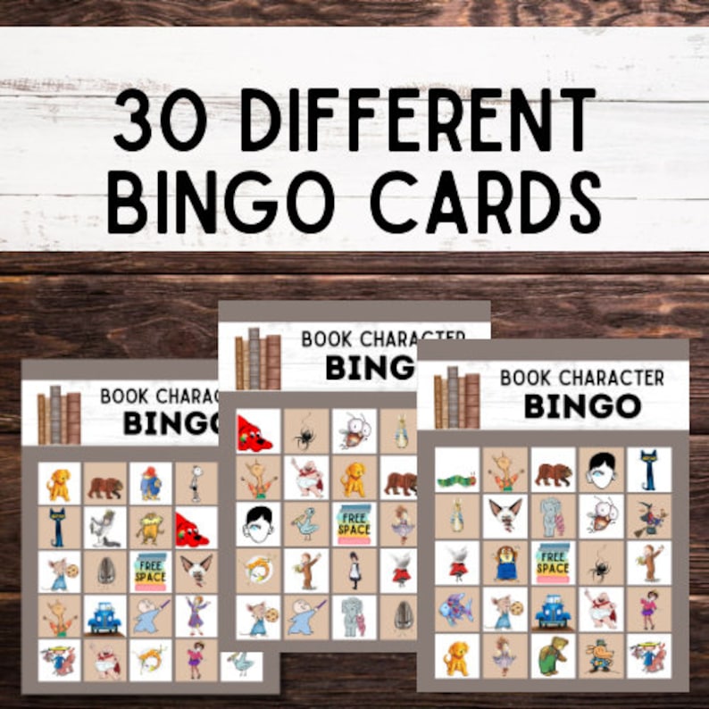 Book Character BINGO - 40 Characters - Children’s Storybook Classroom ...