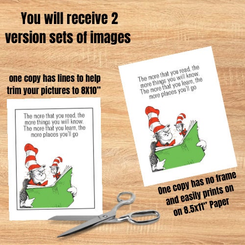 12 Dr. Seuss Posters - Children’s Storybook Classroom - Library Decor ...