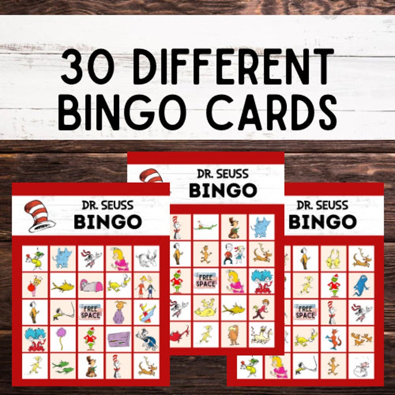 Dr. Seuss BINGO - 40 Dr. Seuss Characters - Read Across America ...